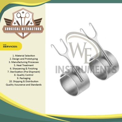 Millard Cottle Retractor with Finger Ring, 5.5cm, Double Prong, Sharp ...