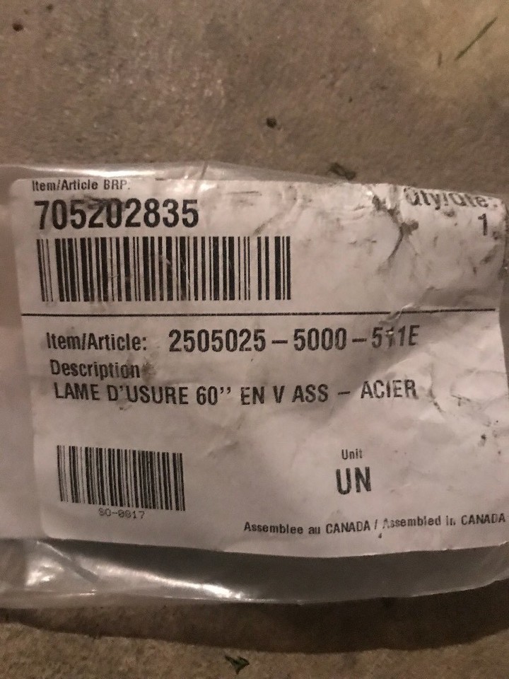 Can-Am OEM Steel U Steel Blade Replacement 705202835 Poly Alpine Flex ...
