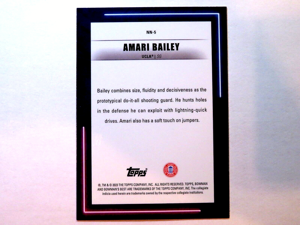 2022 Topps Bowman Best University Amari Bailey Neon Neophytes Insert ...