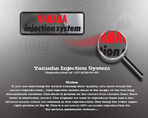 YAMAHA INJECTION SYSTEM DECAL YL1 YR1 YR2 YG1 DS6 YJ1 | eBay