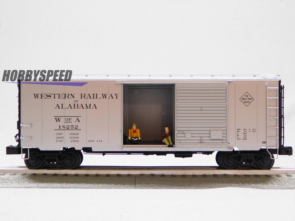 LIONEL WESTERN RAILROAD OF ALABAMA HOBO BOXCAR #18252 O GAUGE sounds ...