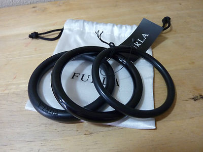 Furla Onyx Black Acrylic Triple Stacked Bangles - $148.00 - MADE IN ...