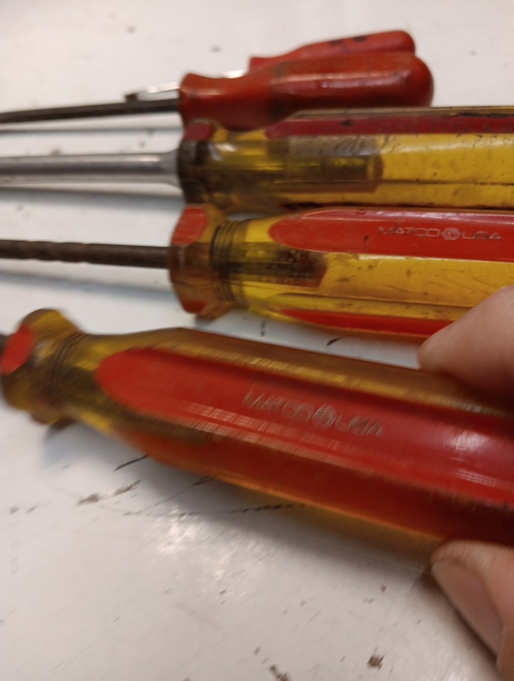 Lot Of 6 MAC Matco Screwdriver Lot 6 Pieces All Straight Blade Vintage ...