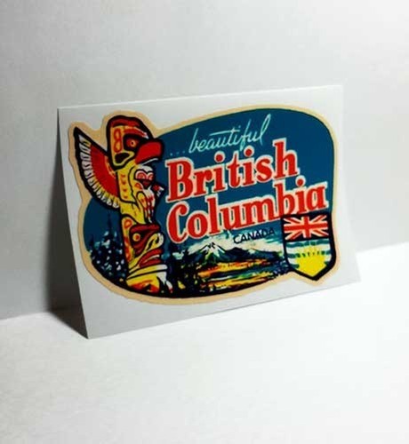 BRITISH COLUMBIA Canada Vintage Style Travel Decal, Vinyl Sticker ...