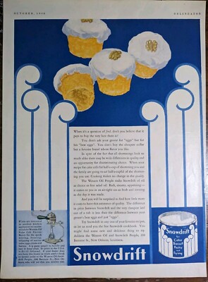 Snowdrift Shortening Delineator 1930 Vintage Folio Print Ad | eBay