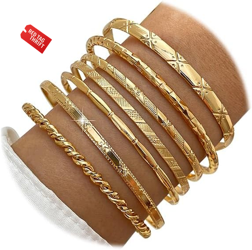 Gold Bangles for Women, Open Adjustable Bangle Bracelets, Multi Layer ...