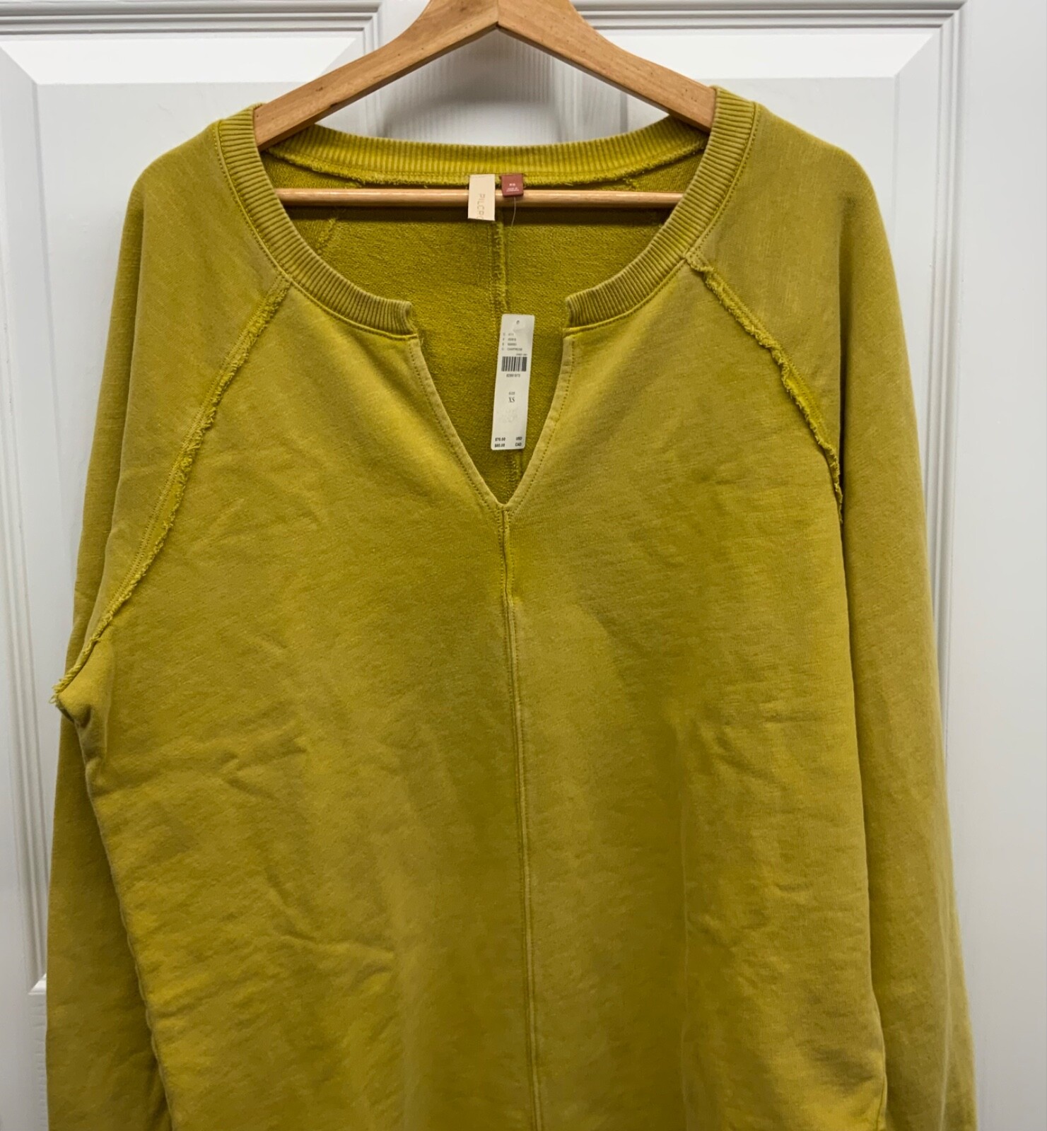 NWT Anthropologie Pilcro Chartreuse Mustard Yellow Notch-Neck ...