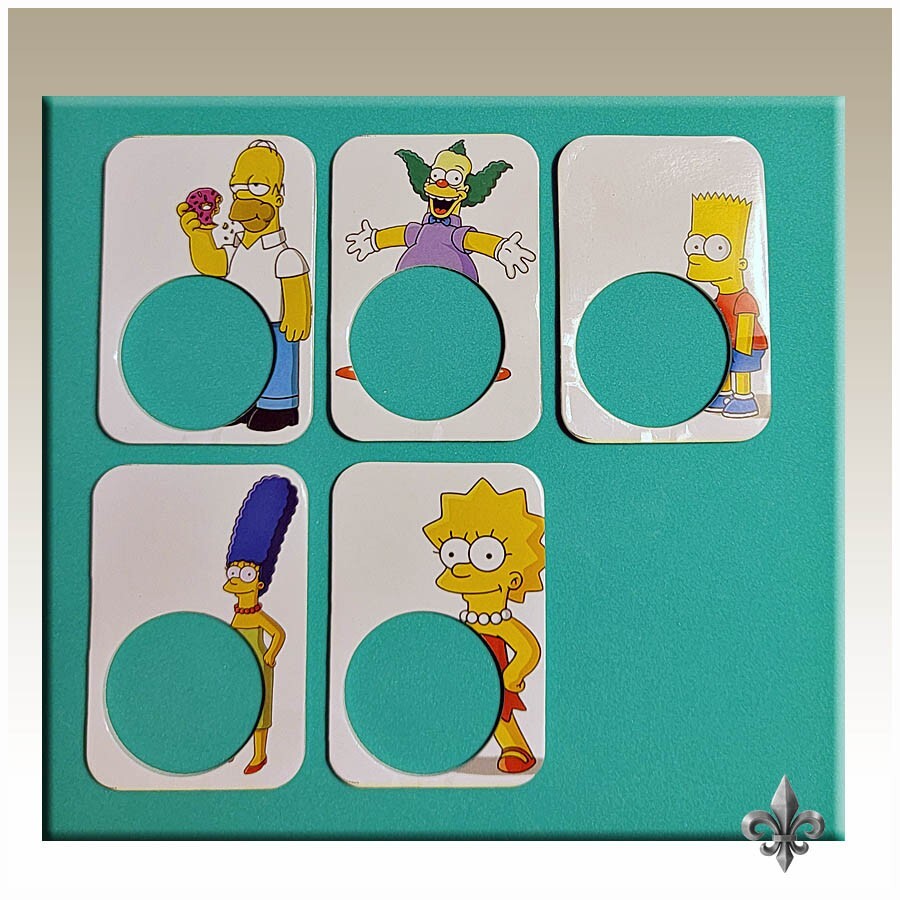 Simpsons Silver coins inserts in five slabs with coin openings 40mm ...