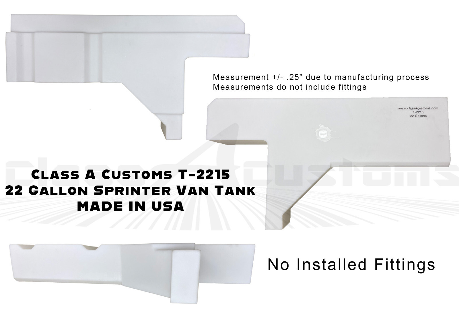 22 GALLON Fresh / Gray Water Holding Tank Sprinter Van Camper drinking ...