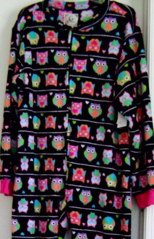 Super SOFT PJ Couture Colorful Night Owls Footed Pajamas 1 PC M LAST ...