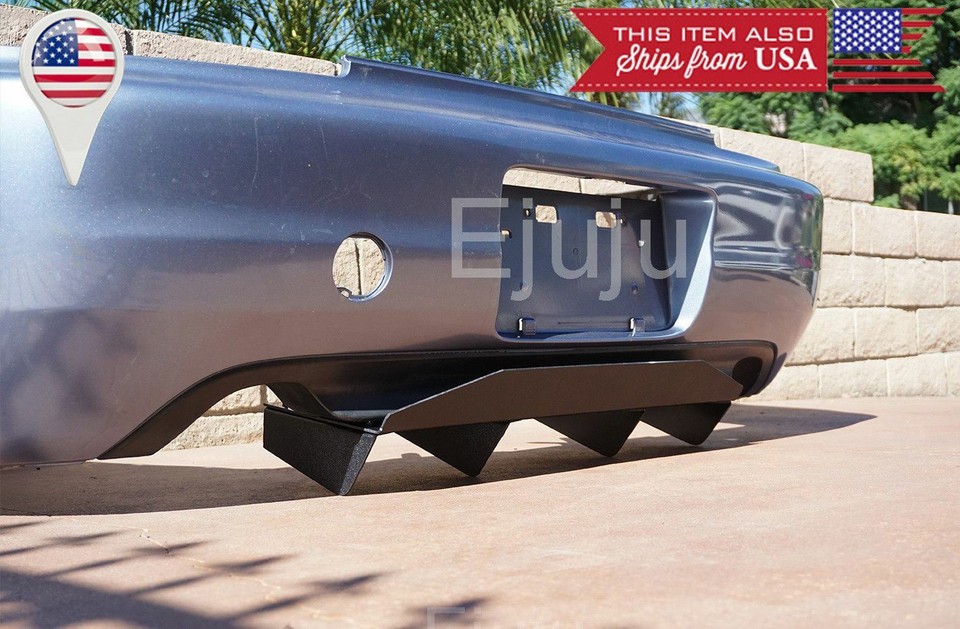 Rear Bumper Wind Blades Spoiler Diffuser w/ 4 Fins Fit 99-03 Honda ...