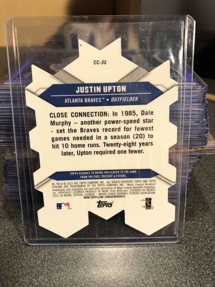 2013 TOPPS CHROME JUSTIN UPTON DIE CUT INSERT CARD LOS ANGELES ANGELS ...