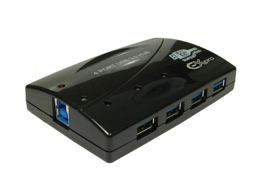 Ex-Pro USB 3.0 SuperSpeed USB 4 Port Spliiter Box Expander Bus Powered ...