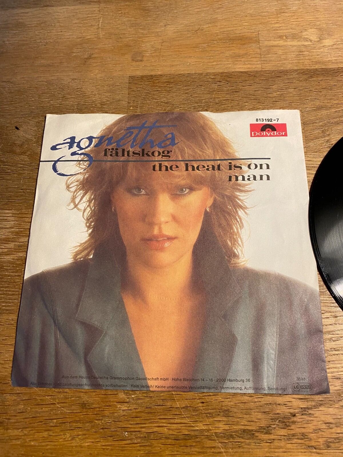 AGNETHA FÂLTSKOG "THE HEAT IS ON / MAN" 1983 WEST GERMAN PRESSED VINYL ...
