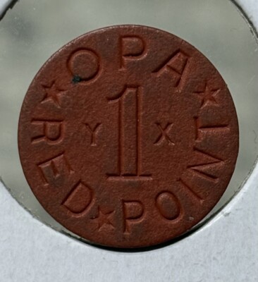 Opa Red Point YX WWII US Ration Token | eBay