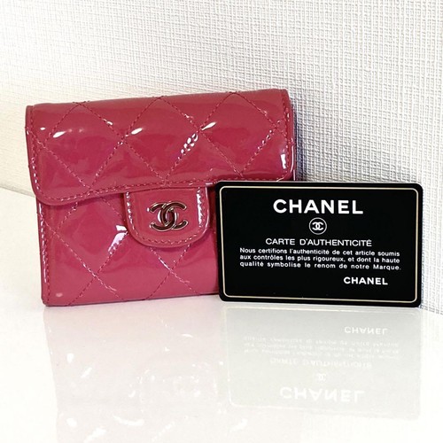Chanel Enamel Flap Coin Case Folding Wallet Silver Hardware | eBay