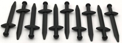 Lego 10 New Black Minifigure Weapon Sword Greatsword Pointed w/ Thick ...