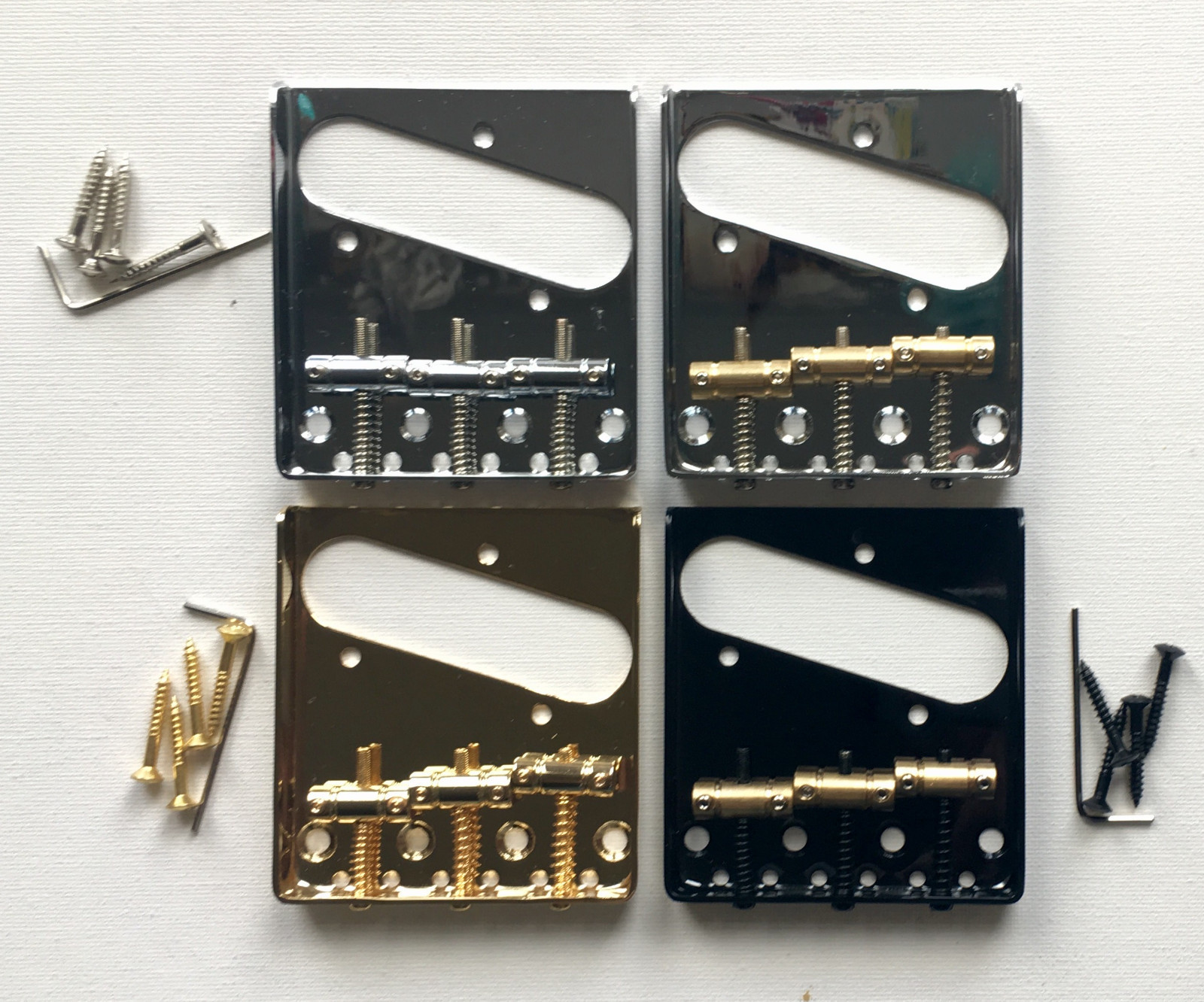 Telecaster Vintage Ashtray Tele bridge 3 brass or steel saddle chrome ...