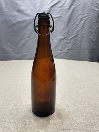Rare William Franzen Son Amber Beer Bottle with Intact Metal Stopper VG ...