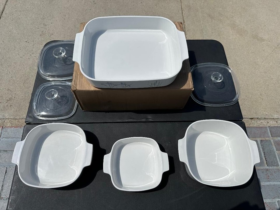 Corningware Shadow Iris 3 Piece Set with Lids and Casserole Dish | eBay