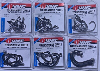 VMC 8386CB 3X TOURNAMENT CIRCLE HOOK COASTAL BLACK PRO PACK CHOOSE | eBay