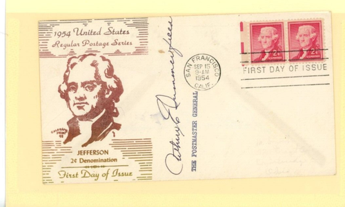 Autographed Envelope Arthur Summerfield 54th United States Postmaster ...