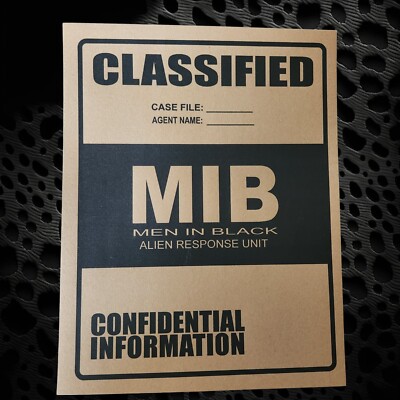 Set of 2 MIB Men in Black card stock cover sheets case case file 8.5 x ...