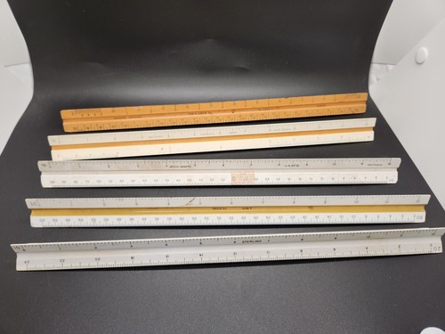 Vtg Lot of 5 Sterling Bruning Lietz Dietzgen... Triangle Architect ...