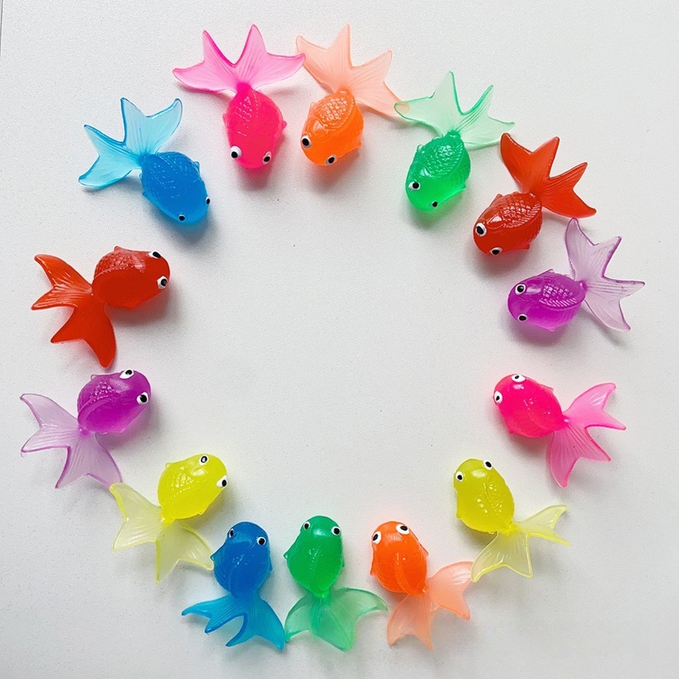20PCS Adorable Rubber Goldfish for Engaging Water Activities and For ...