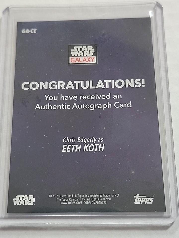 2021 Topps Star Wars Galaxy Chris Edgerly as Eeth Koth Auto #GA-CE | eBay