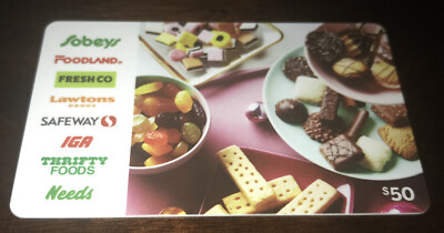 SOBEYS FOODLAND GROCERY STORE GIFT CARD CANDY COOKIE TRUFFLE NO VALUE ...