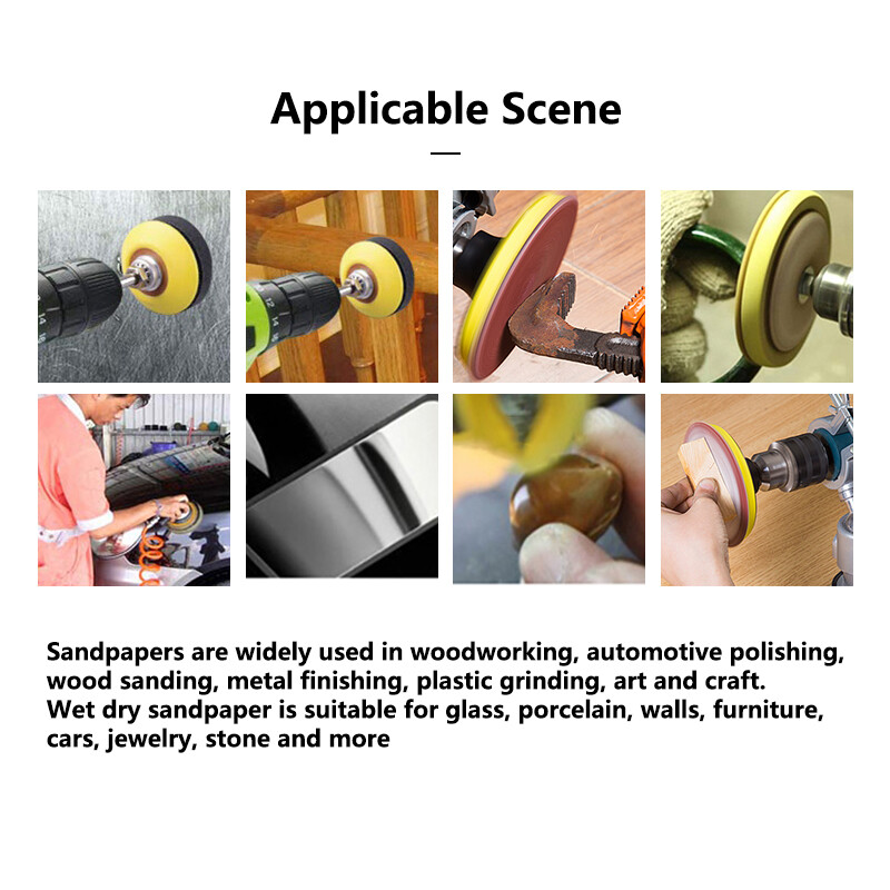 100PCS 3inch Sandpaper 80-3000 Grit Sanding Discs Paper Hook Loop ...