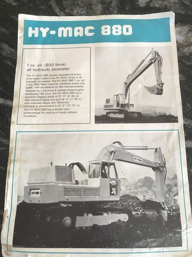 Hymac 880 Specification Sheet Dated 1968 | eBay UK