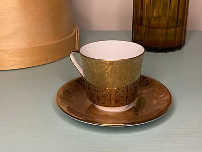 Vintage GVD Bavaria cup and saucer, gold color | eBay