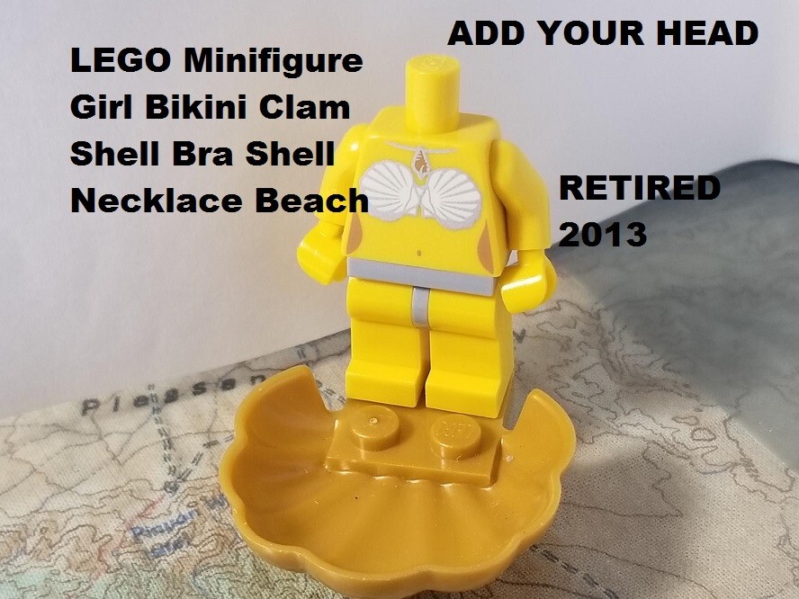 LEGO Minifigure Girl Bikini Clam Shell Bra Shell Necklace Beach Add ...