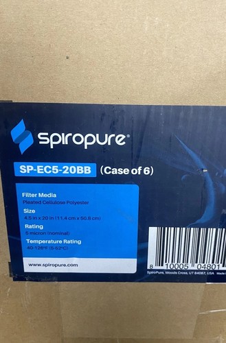 20"x4.5" 5 Micron Pleated Sediment Water Filter Cartridge Case of 6 SP ...