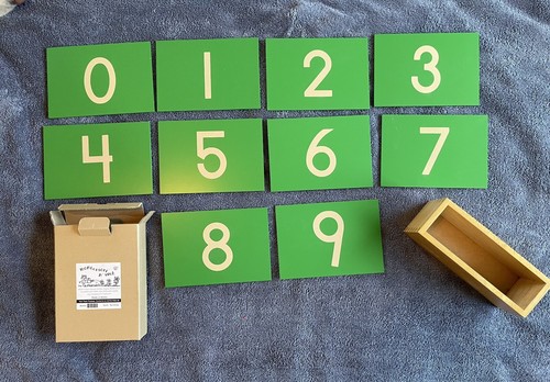 Montessori Materials Sandpaper Numbers 0-9 Cards with Box Educational ...
