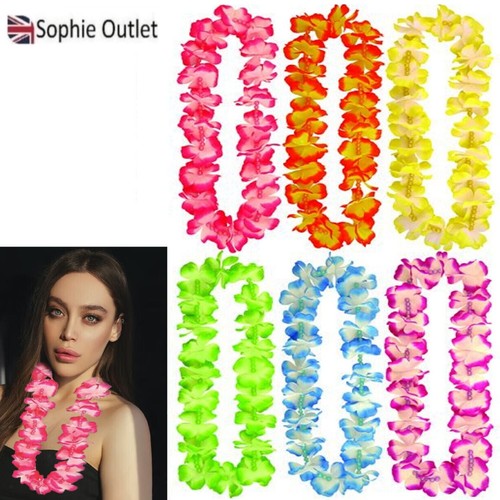 Hula Lei Garland With Beads Ladies Hawaiian Hen Party Fancy Dress ...