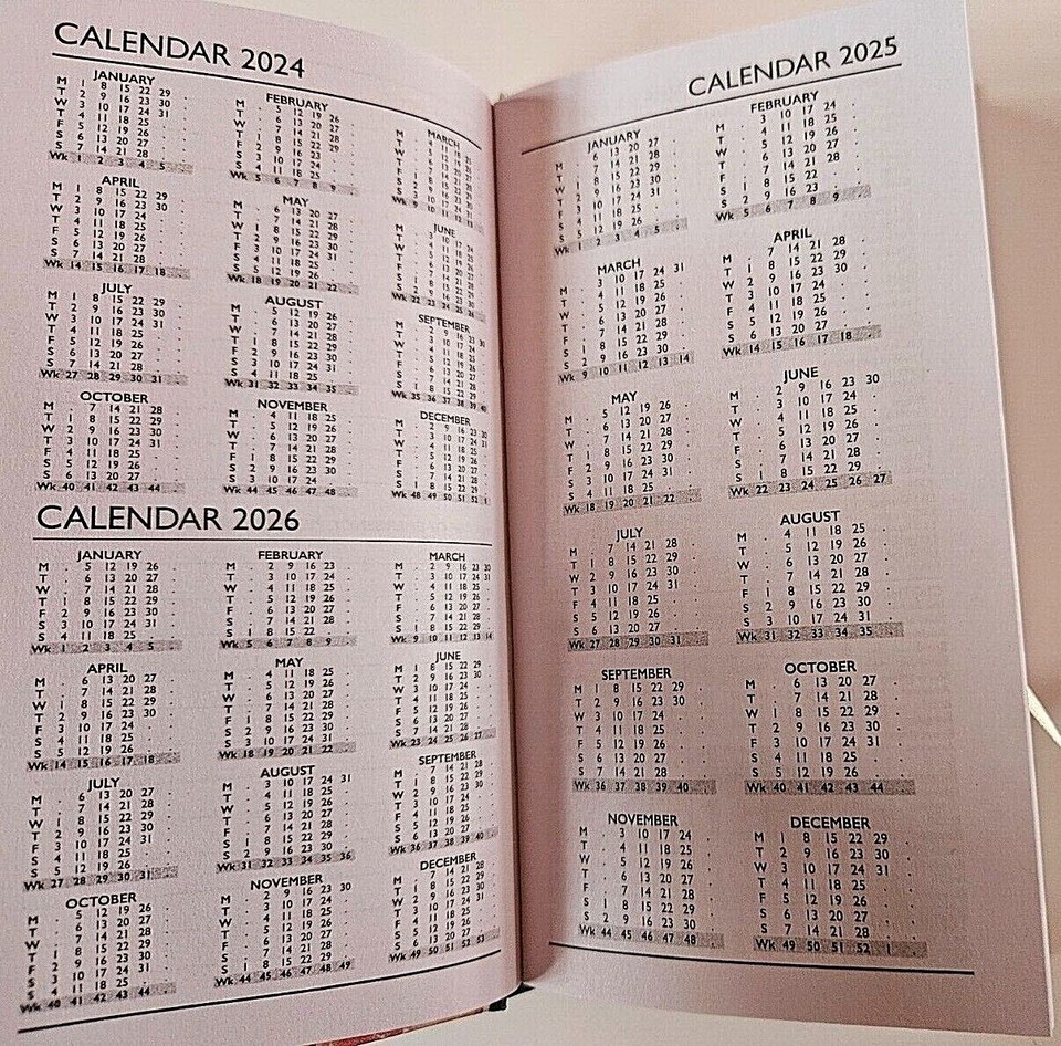2025 Diary Slim Week to View Tallon Diaries Full Year Calendar Planner ...