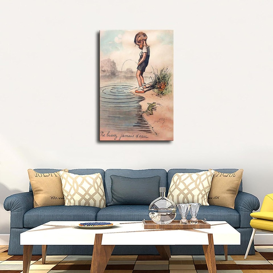 Georges Redon Boy Peeing in the Lake Don't Drink the Water Poster ...