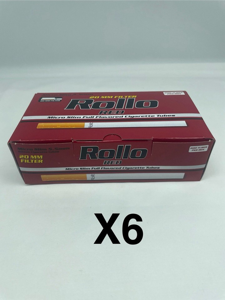 1,200 X Rollo 5.5mm Micro Slim Red 20mm Filter Tubes. FREE SHIPPING | eBay