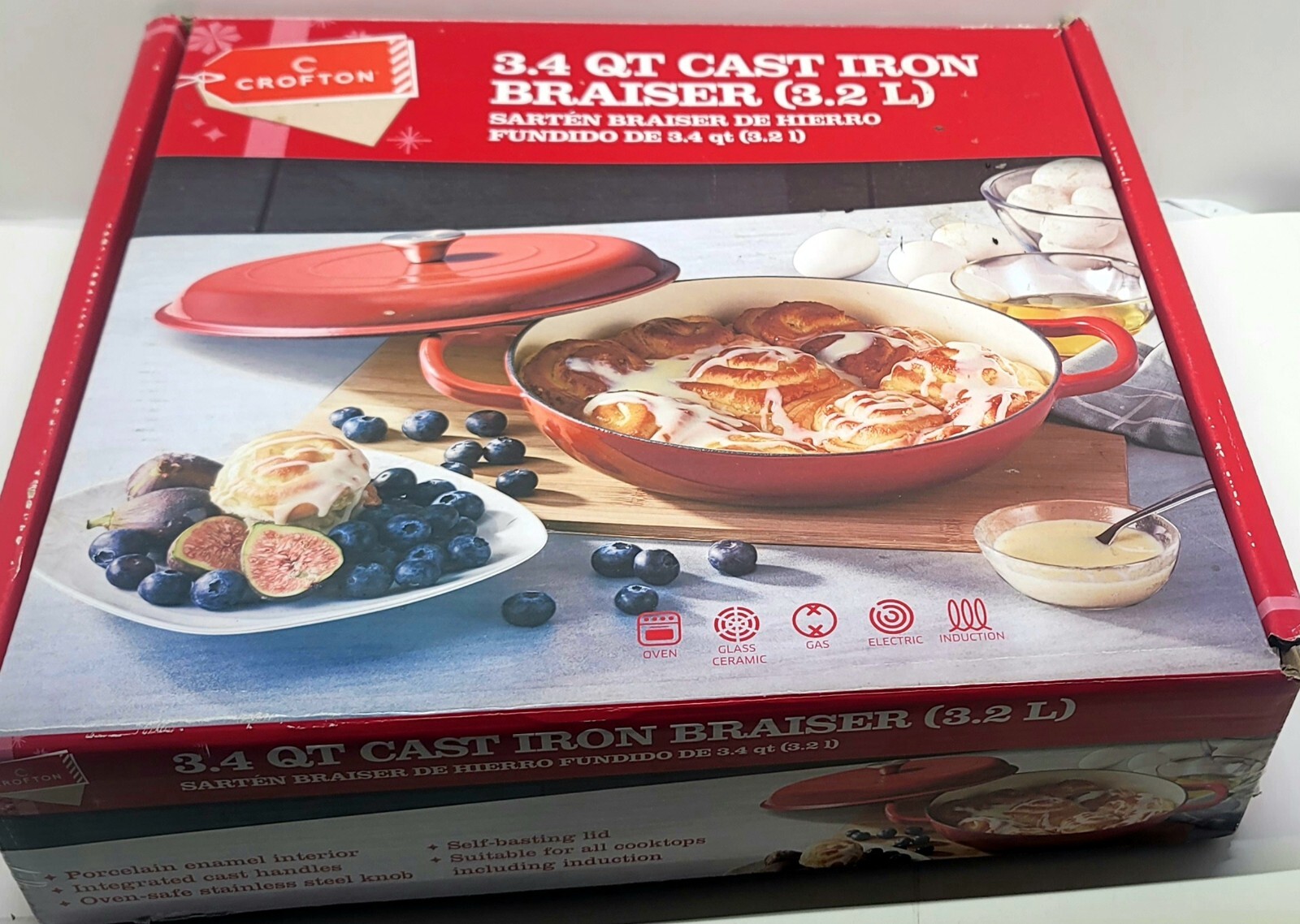 Crofton 3.4 Qt Cast Iron Braiser for sale online | eBay