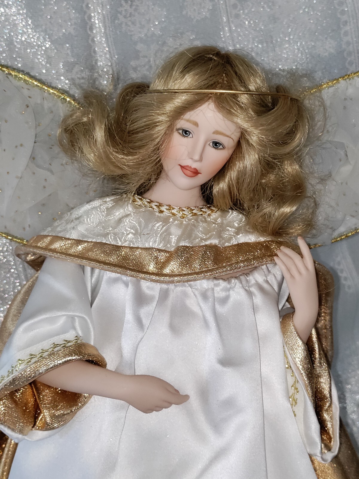 VTG 1987. Franklin Heirloom Doll. " WINTER ANGEL" Porcelain Doll. MINT ...