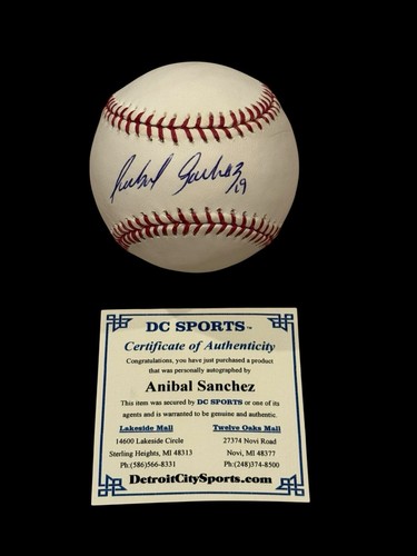 Anibal Sanchez Signed Baseball Detroit City Sports COA Tigers Marlins ...
