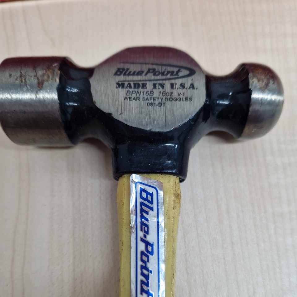 Blue-Point Tools USA NEW STYLE 16oz Fiberglass Handle Ball Peen Hammer ...