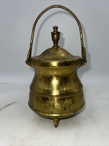 Vintage Solid Brass FireStarter Kerosene Smudge Pot Cauldron Heavy | eBay