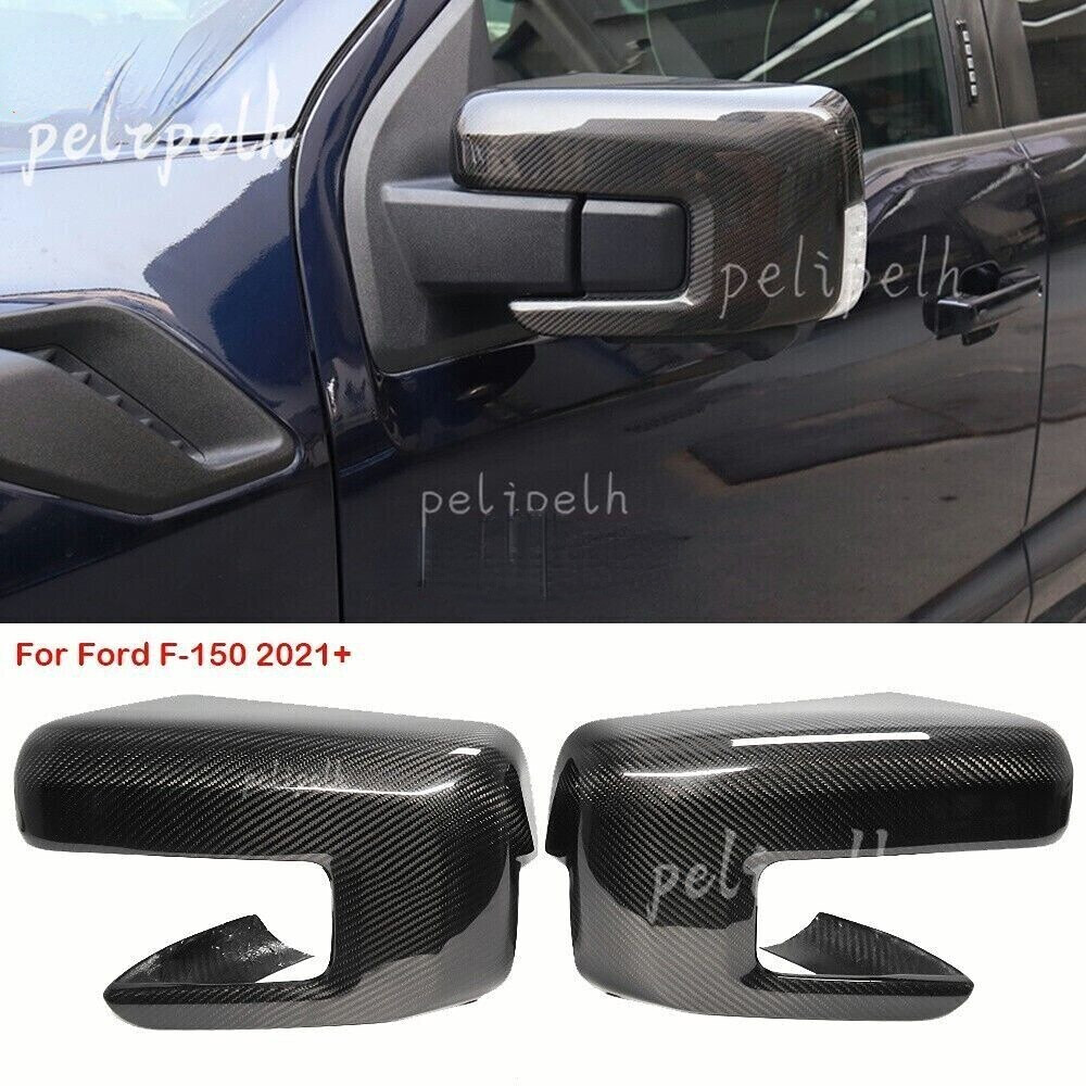 Real Carbon Side Mirror Cap Covers For Ford F-150 2021-2023 2024 Lariat ...