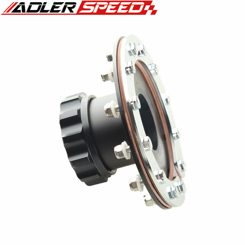 US Billet Aluminum 12 Bolt Flange Fuel Cell Fast Fill Filler Neck & Cap ...