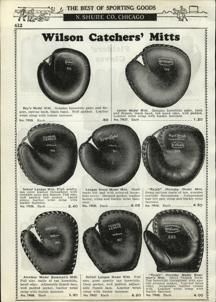 1938 PAPER AD Wilson Baseball Glove Pinkey Whitney Joe Medwick Rogers ...