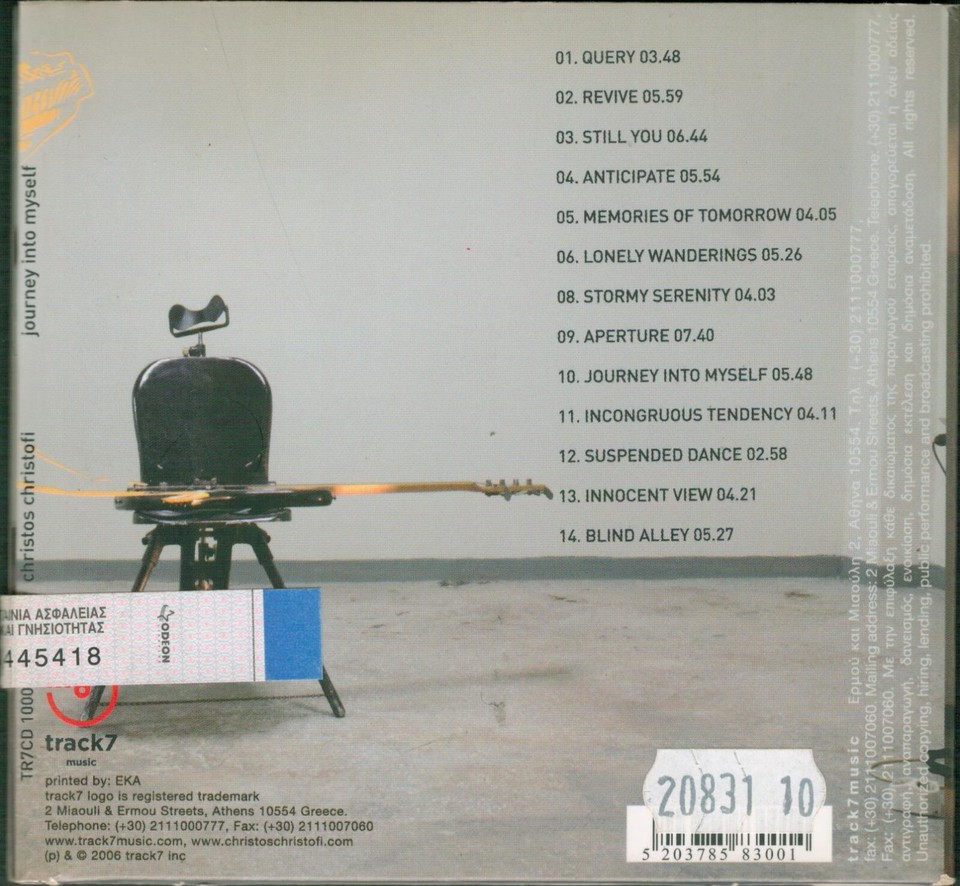 Christos Christofi ‎– Journey Into Myself / Greek Music CD 2007 Used | eBay